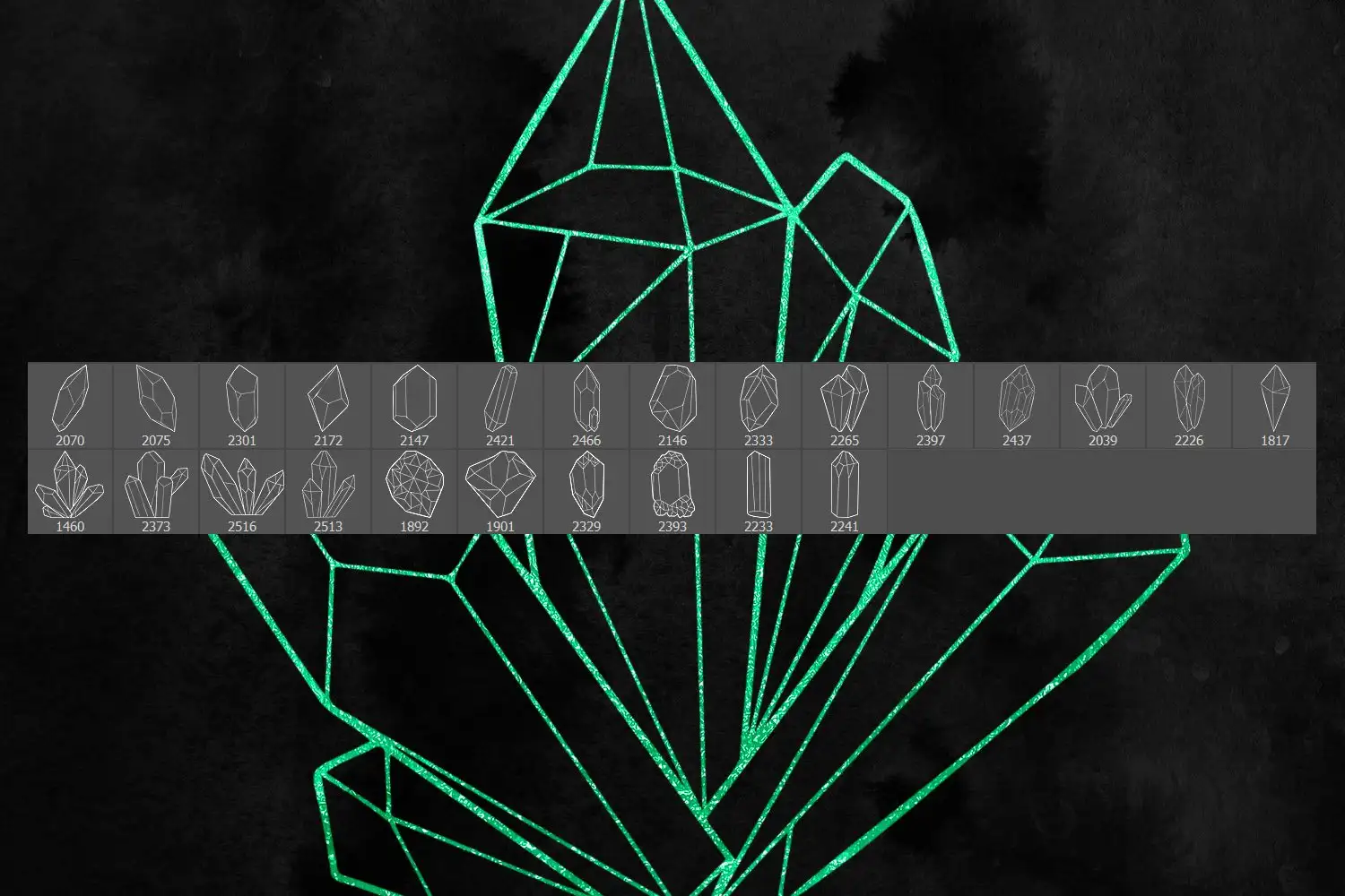 Crystals Photoshop Stamp Brushes Free Download