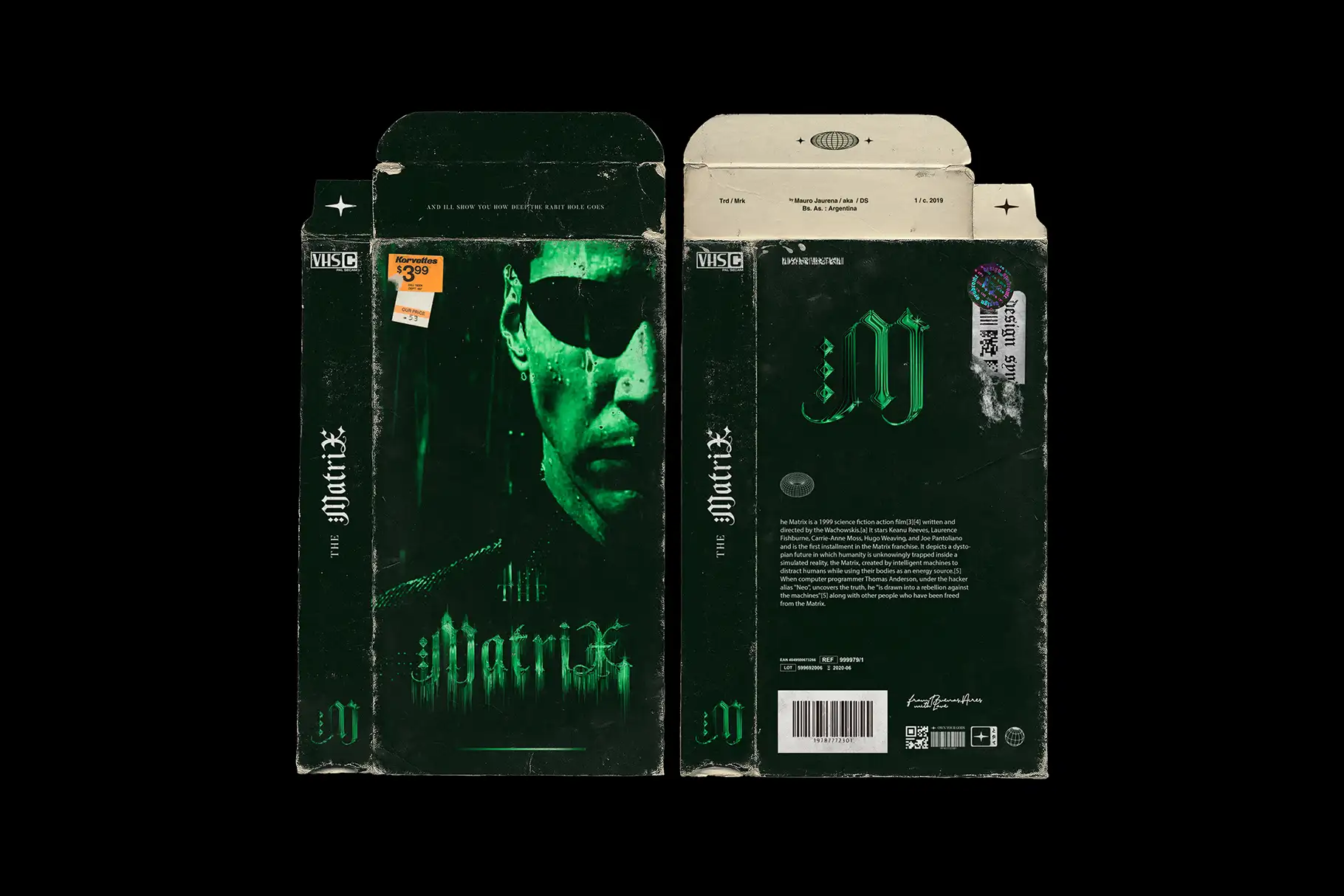 Distressed VHS Sleeve Mockup - Free Download