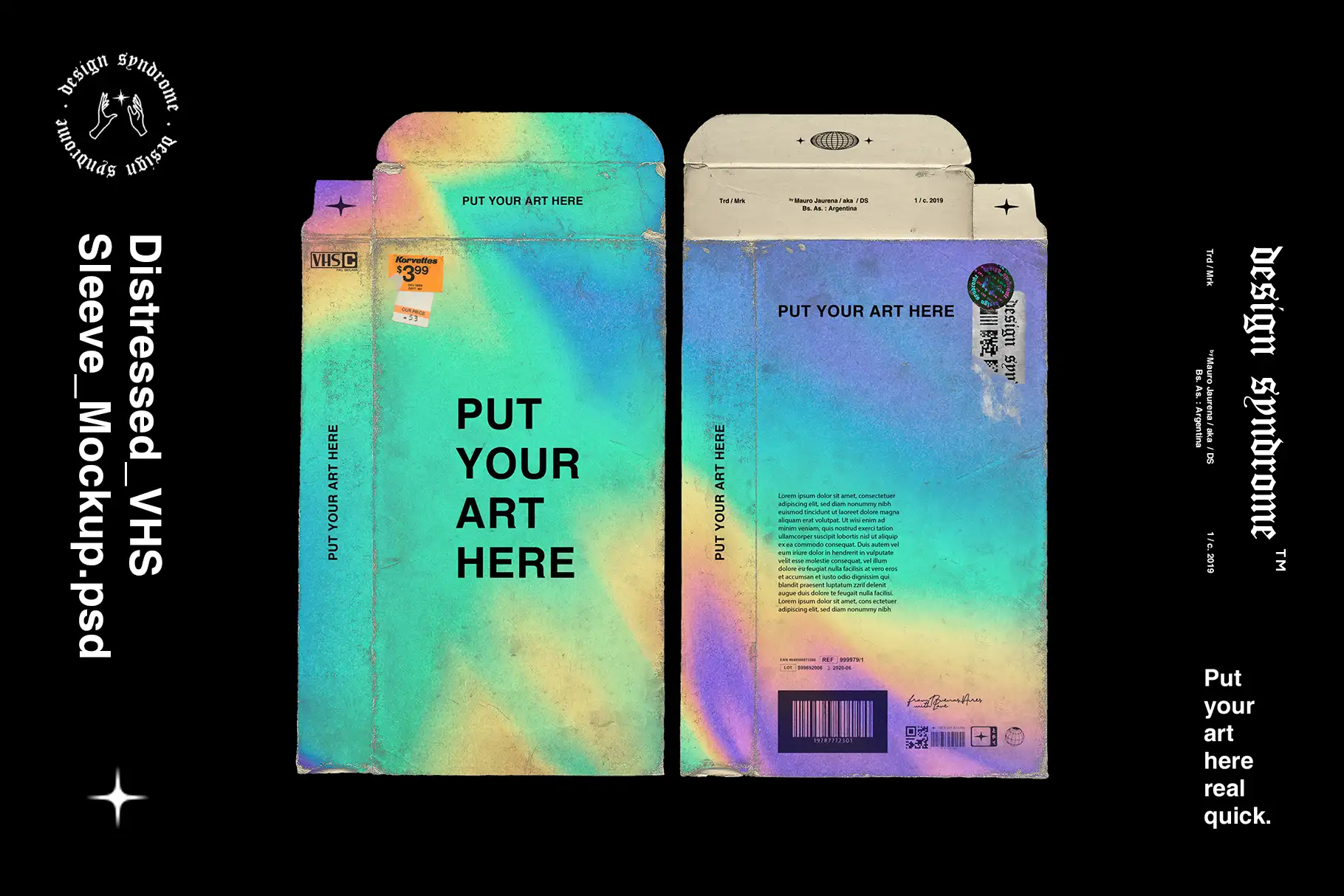 Distressed VHS Sleeve Mockup - Free Download