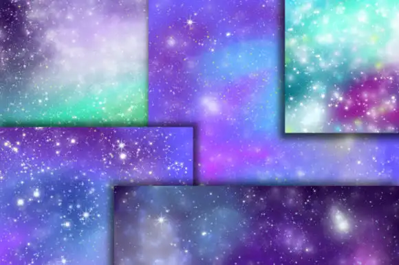 Galaxy Digital Paper Starry Sky Paper - Brushes Pack