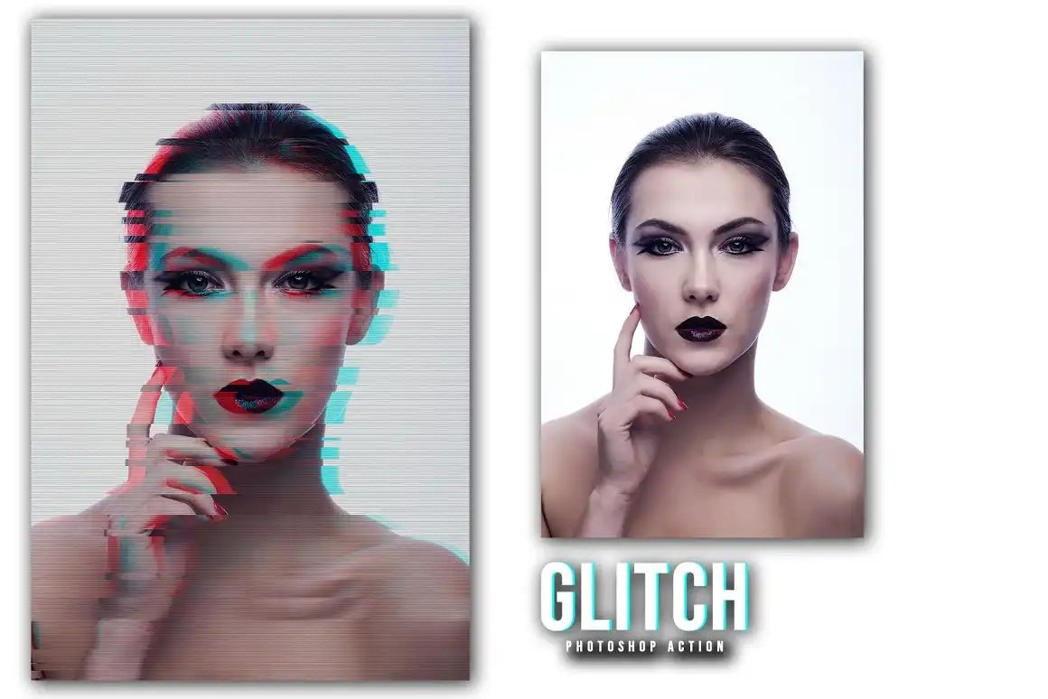 Glitch Photoshop Action - Free Download