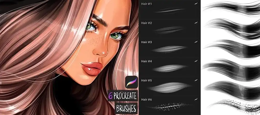 HAIR brushes for procreate app Free Download