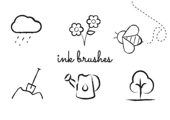 Handdrawn Ink Brushes Illustrator Free Download