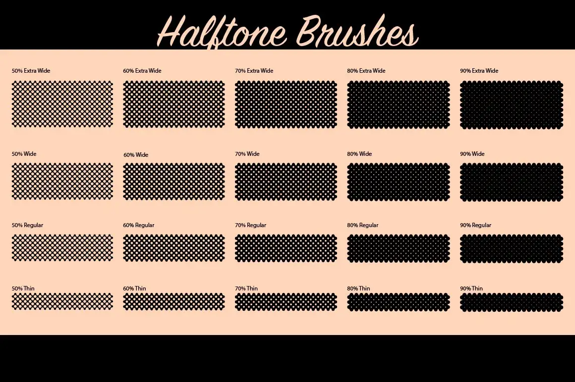 Vector Halftone Brushes - Brushes Pack