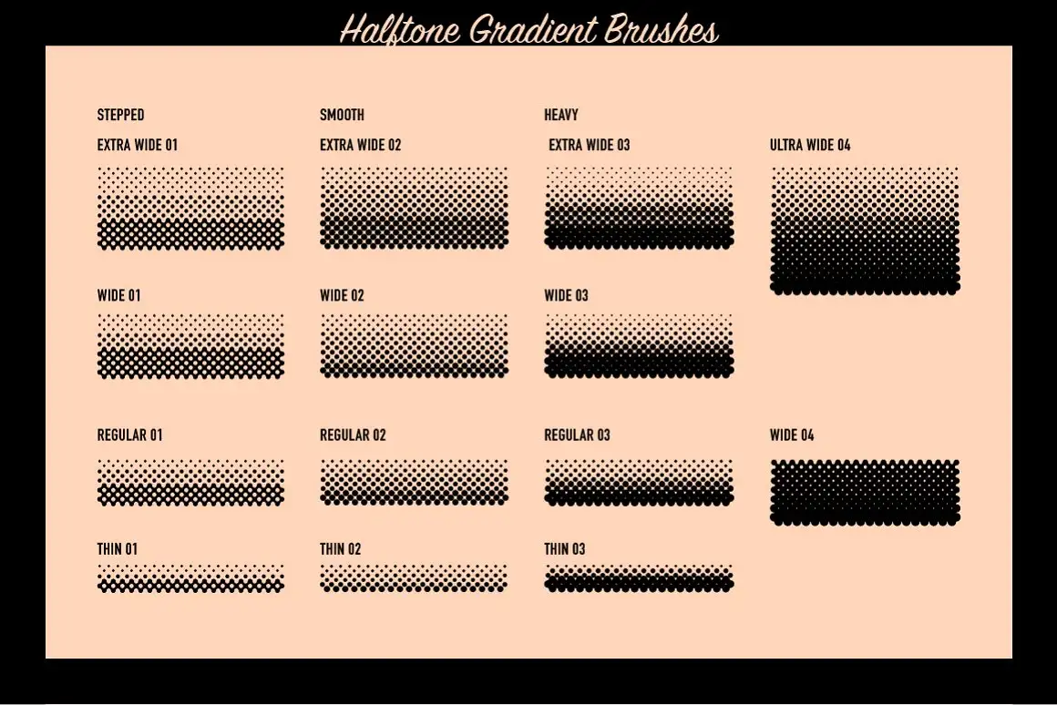 Vector Halftone Brushes - Brushes Pack