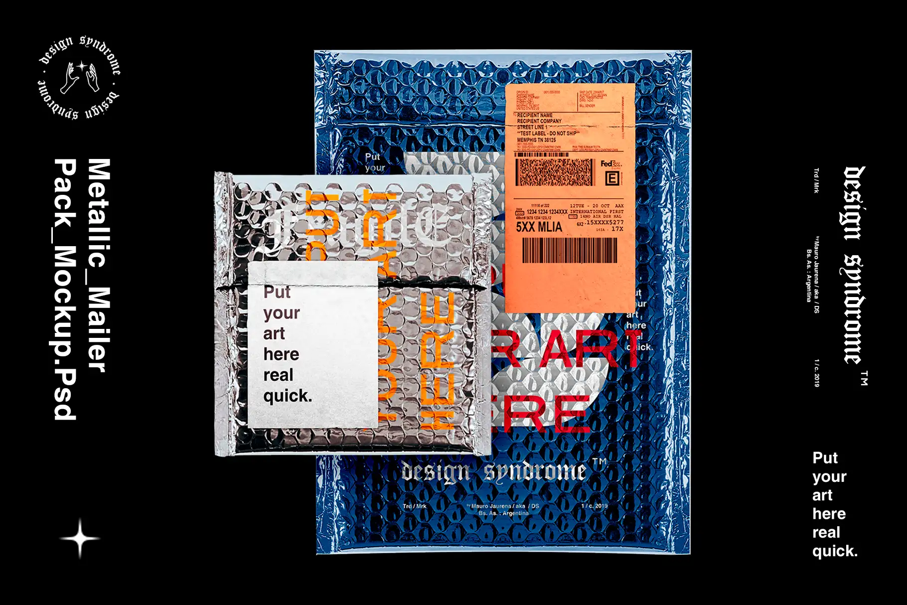 Metallic Mailer Mockup Pack Free Download