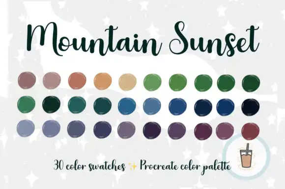 Mountain Sunset Procreate Palette - Free Download