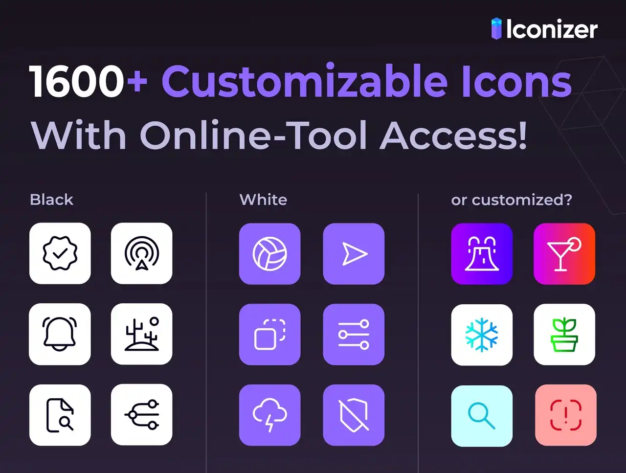 Online Customizable Icon Set v.1.0 Line Style Free Download