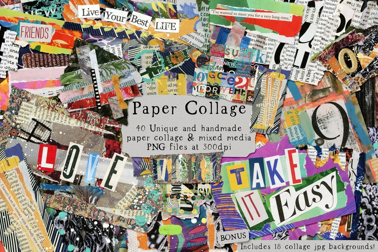 Paper Collage Png Graphics - Free Download