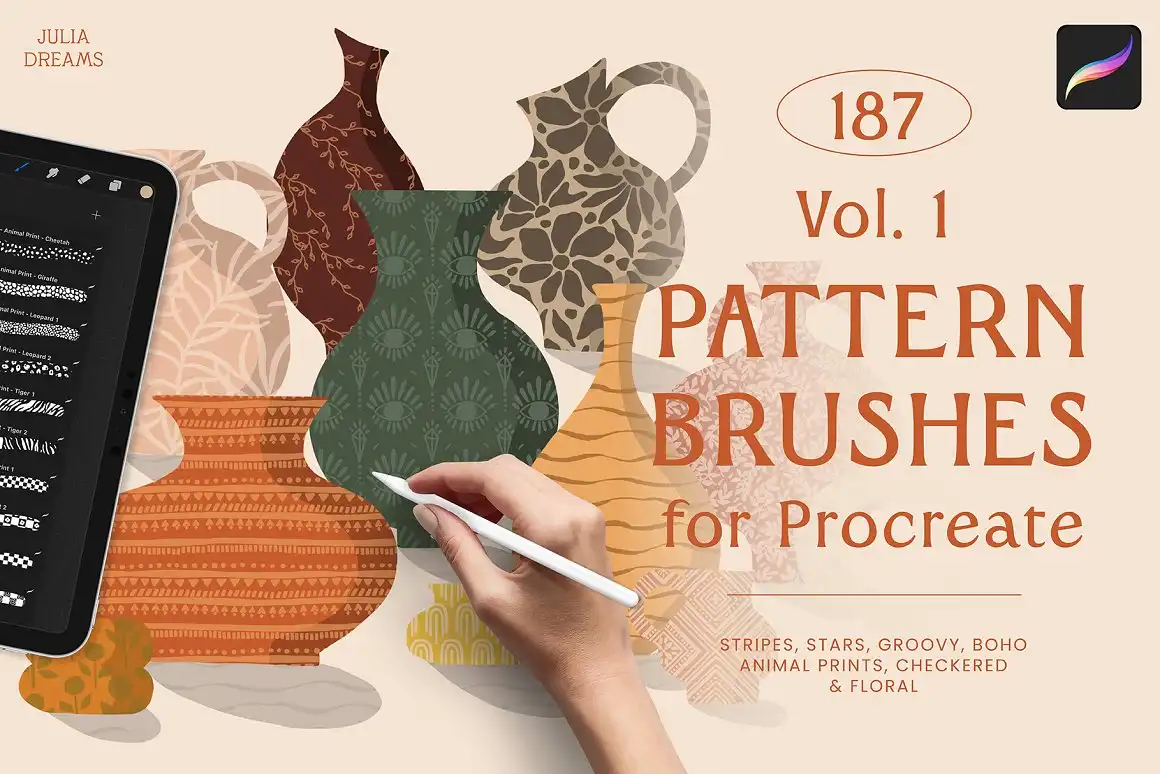 Pattern Brushes For Procreate Vol 1 - Free Download