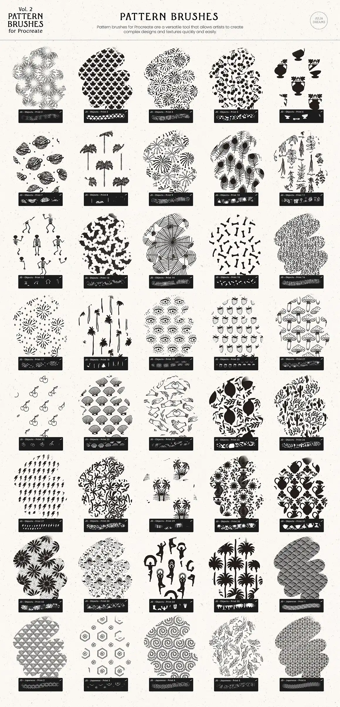 Pattern Brushes For Procreate Vol 2 Free Download
