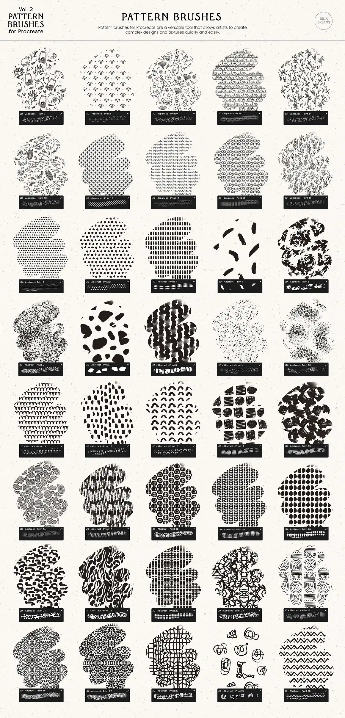 Pattern Brushes For Procreate Vol 2 Free Download
