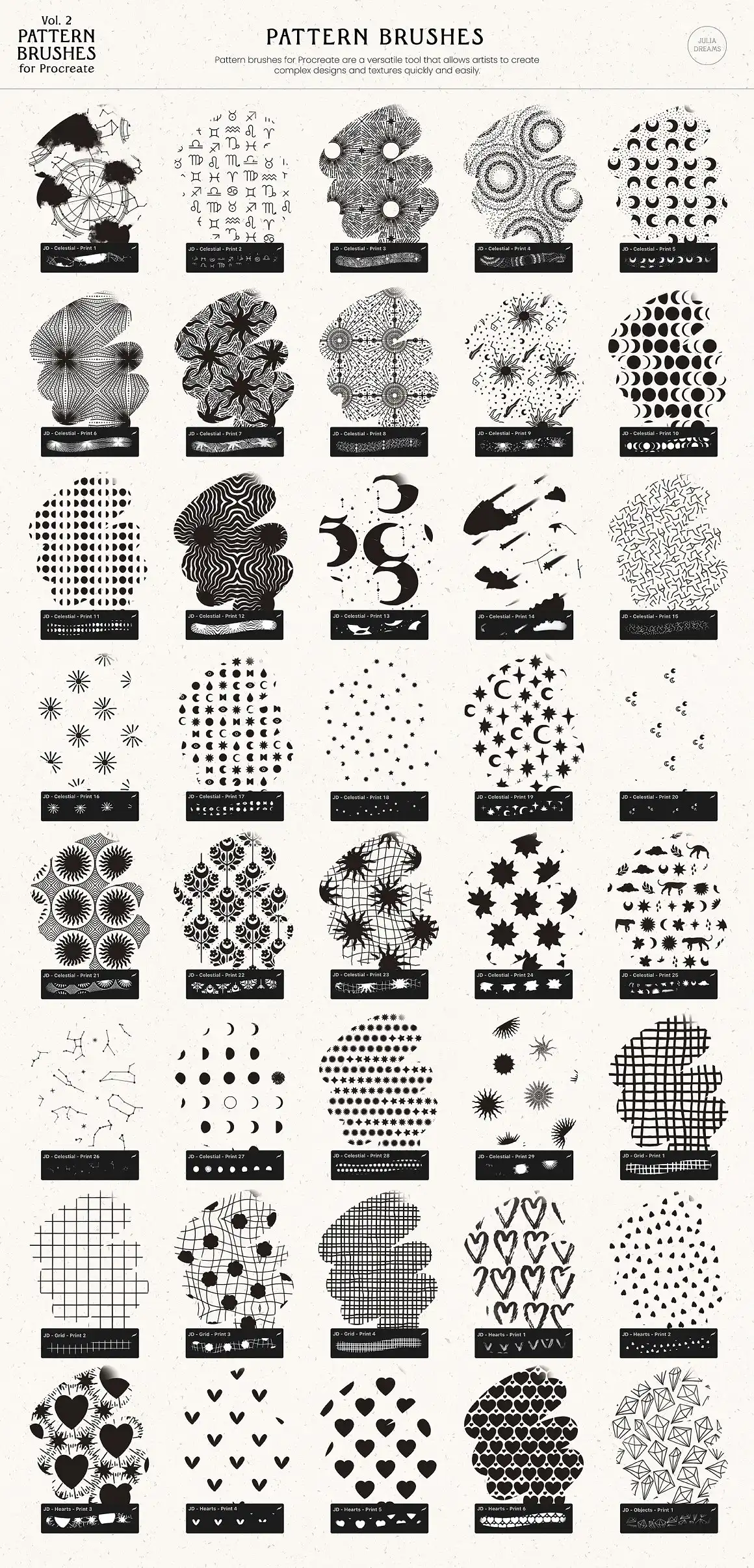 Pattern Brushes For Procreate Vol 2 Free Download