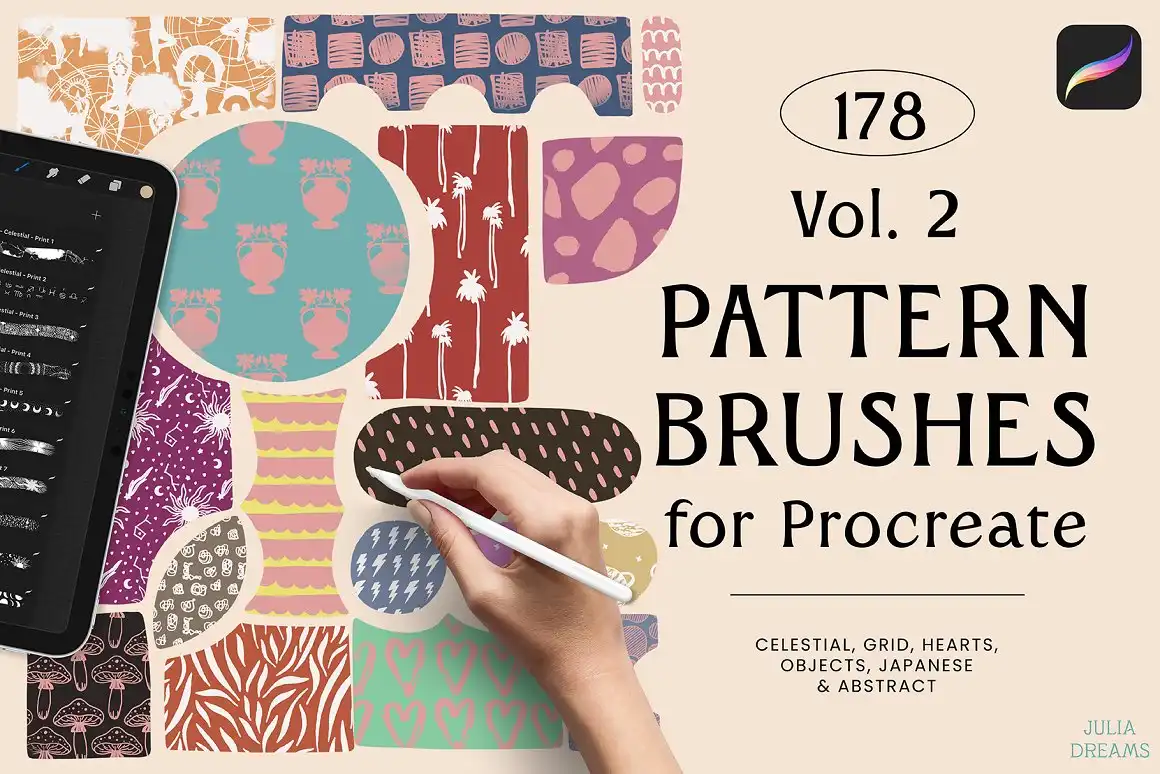 Pattern Brushes For Procreate Vol 2 Free Download