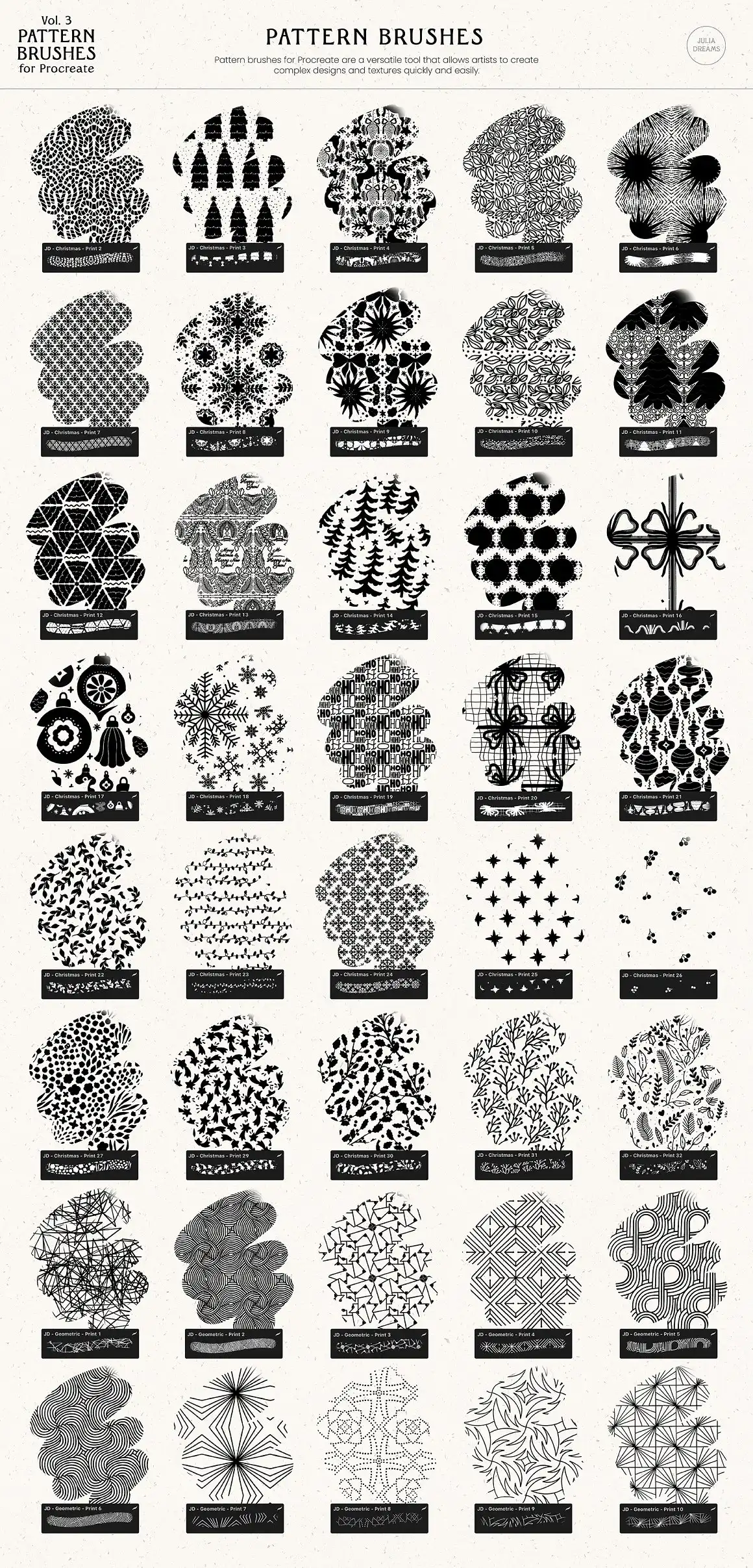 Pattern Brushes For Procreate Vol 3 Free Download