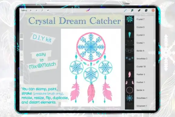 Procreate Brush Crystal Dream Catcher - Brushes Pack