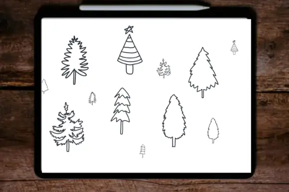 Procreate Brush Stamps Christmas Tree - Free Download
