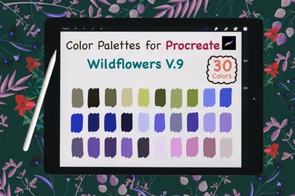 Procreate Color Palette Wild Flowers V9 - Brushes Pack