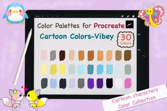 Procreate Color Palettes Cartoon Vibey - Brushes Pack