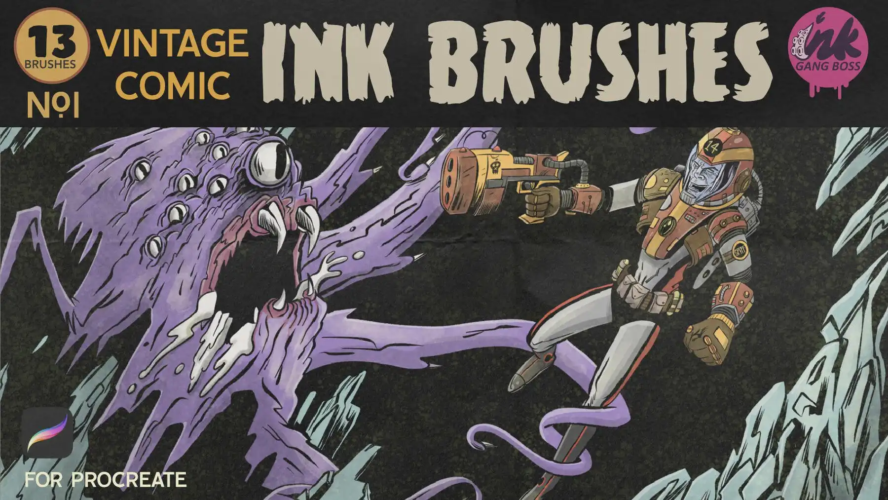 Procreate Vintage Comic Ink Brushes Free Download