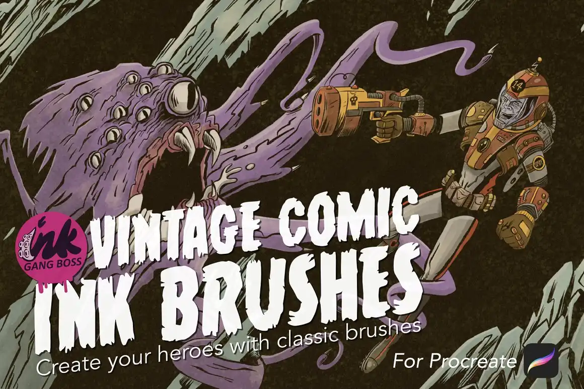 Procreate Vintage Comic Ink Brushes Free Download
