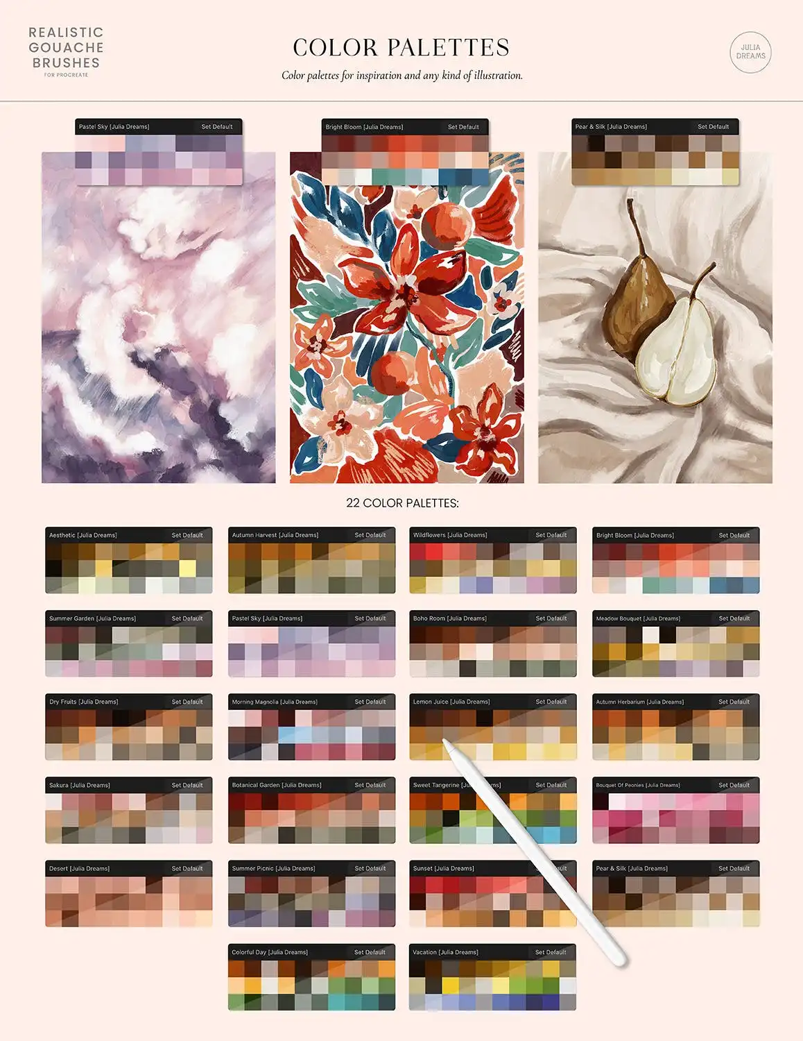 Realistic Gouache Procreate Brushes - Free Download