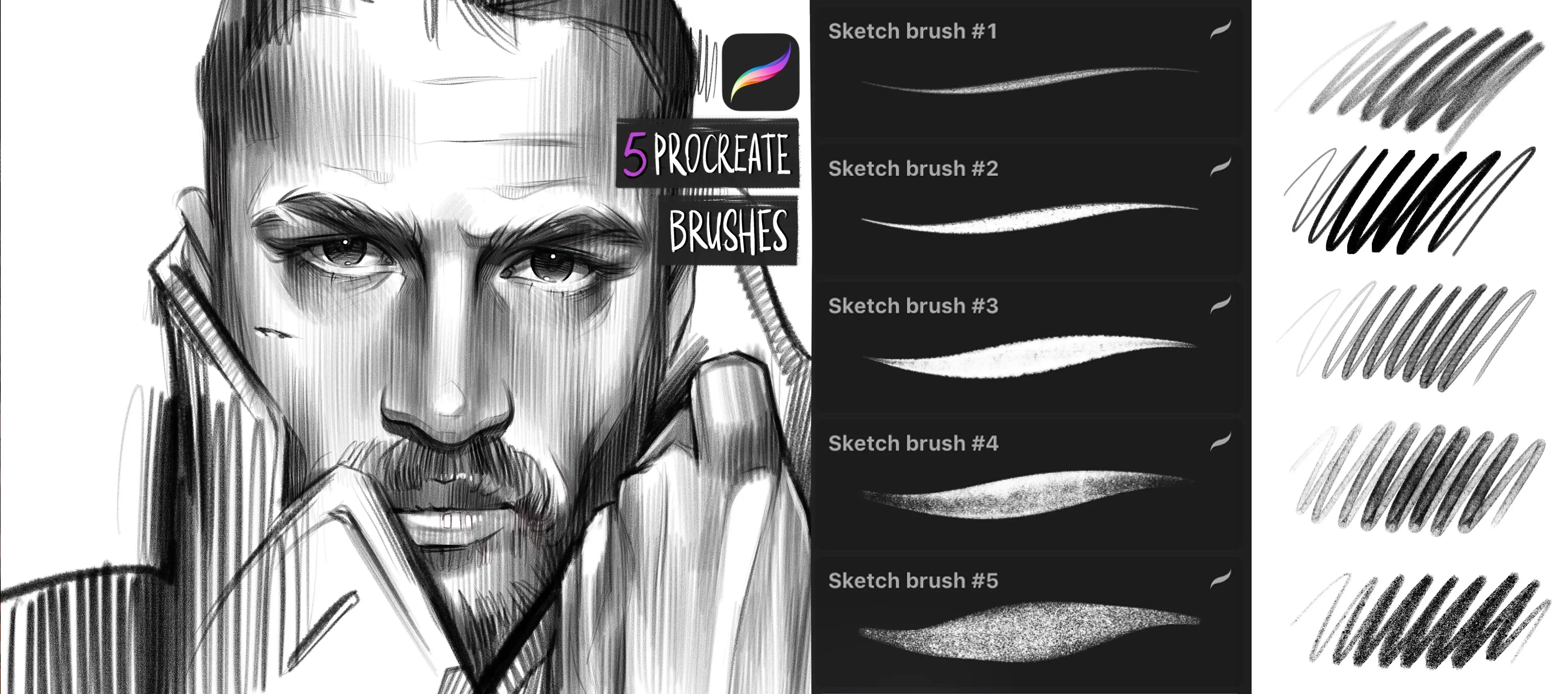 SKETCH brushes for procreate app - Brushes Pack