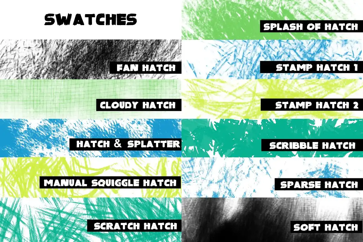 Scratch Hatch Photoshop Brushes - Free Download
