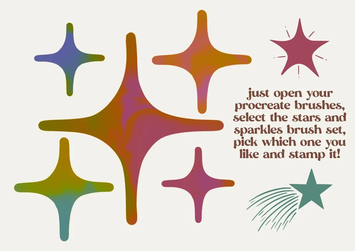 Star & Sparkles Procreate Stamps Free Download