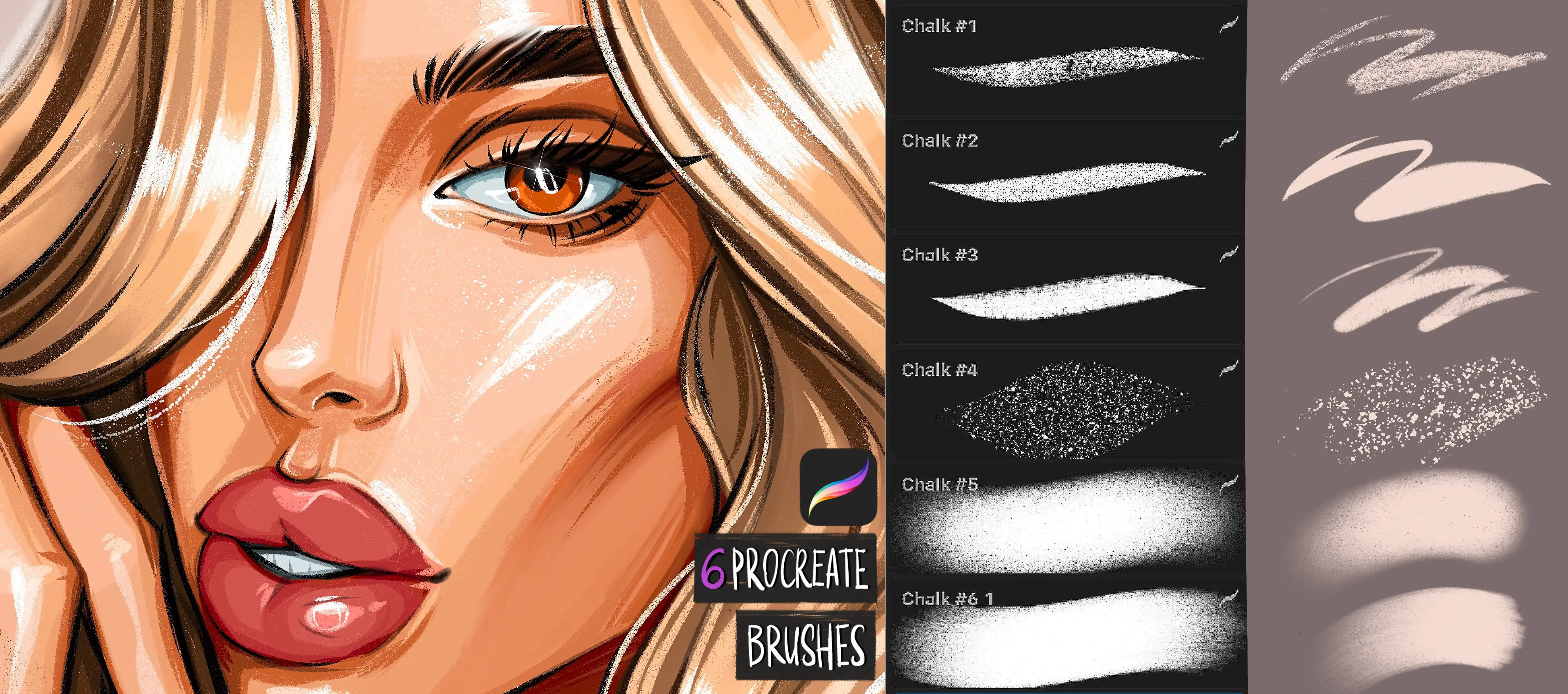 TEXTURE-CHALK brushes for procreate app Free Download