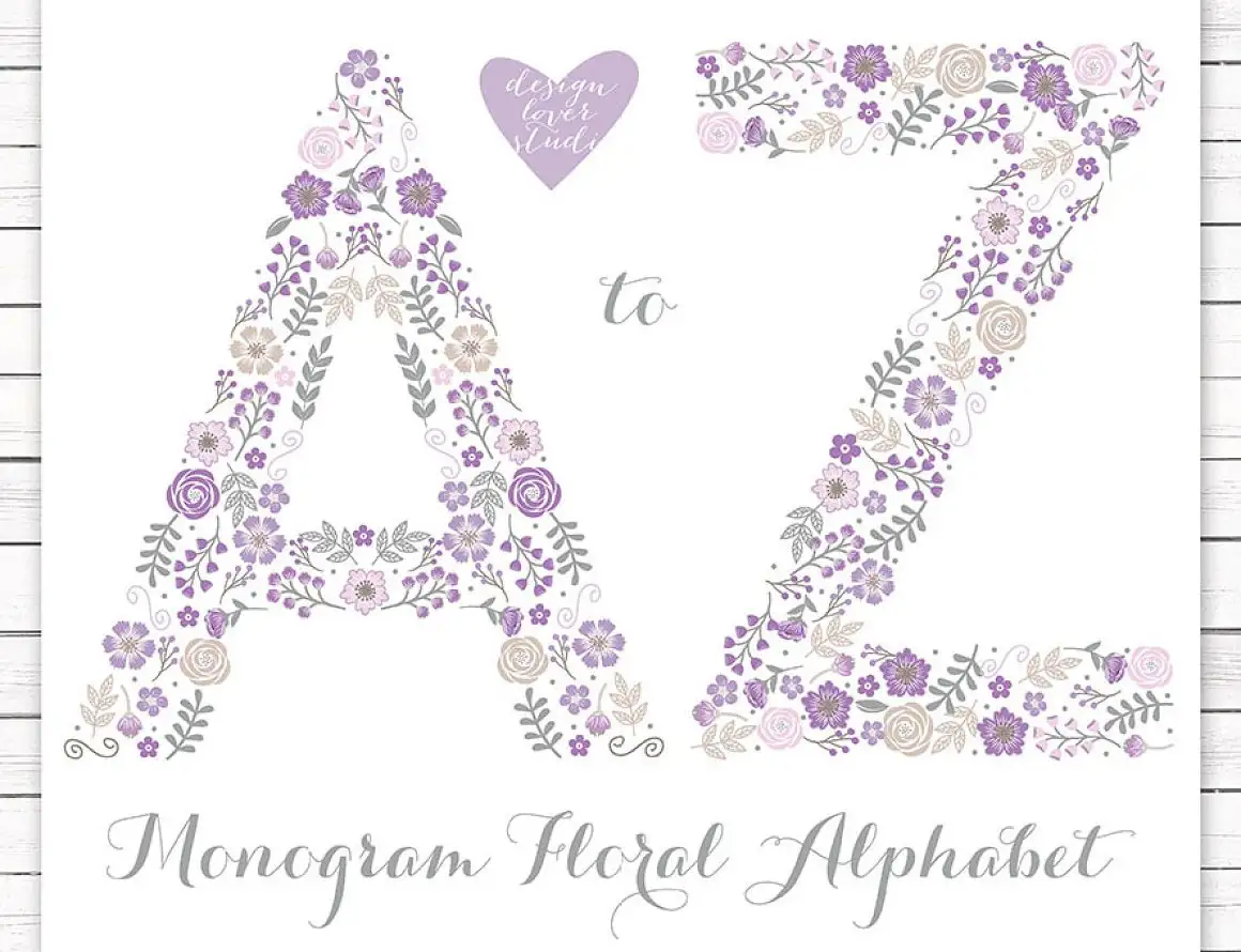 Vector floral Alphabet clipart Free Download