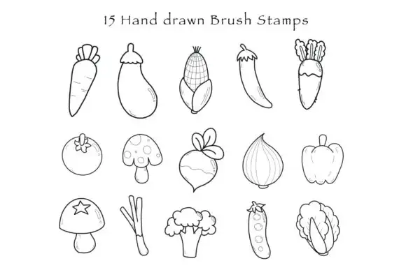 Vegetable Procreate Brush Stamps Free Download