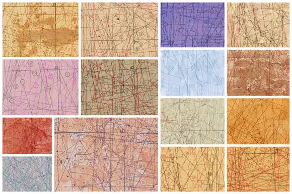 Vintage Fabric Blueprint Textures 2 - Brushes Pack