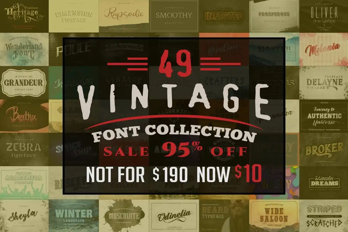 Vintage Font Collection Bundle Free Download