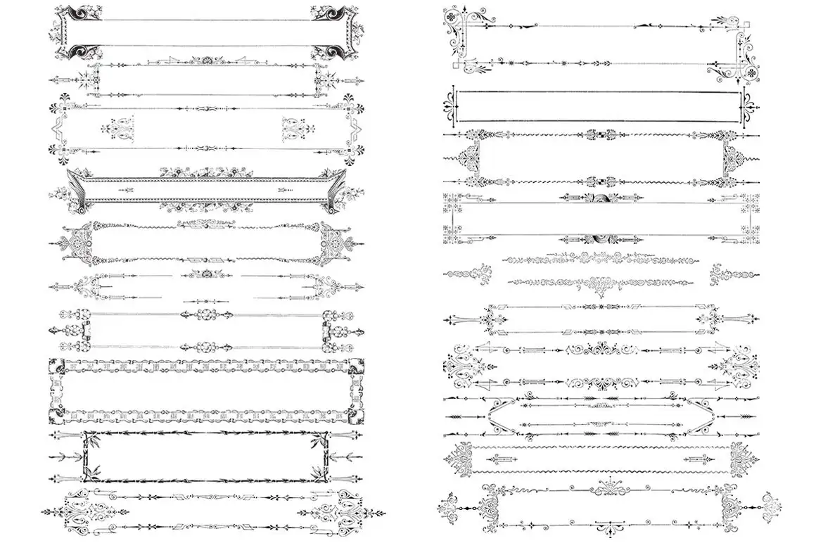 Vintage Titling Vector Frames Set 2 - Free Download