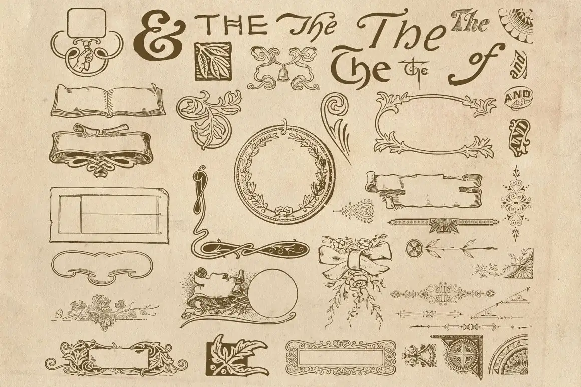 Vintage Vector Frames & Corners Free Download
