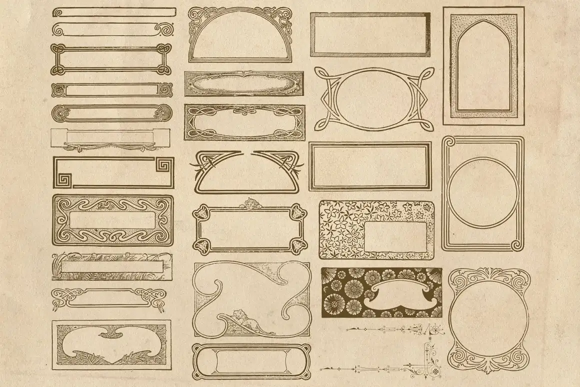 Vintage Vector Frames & Corners Free Download
