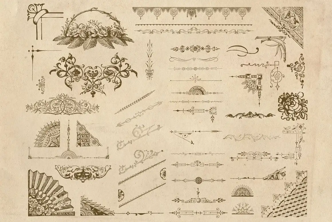 Vintage Vector Frames & Corners Free Download