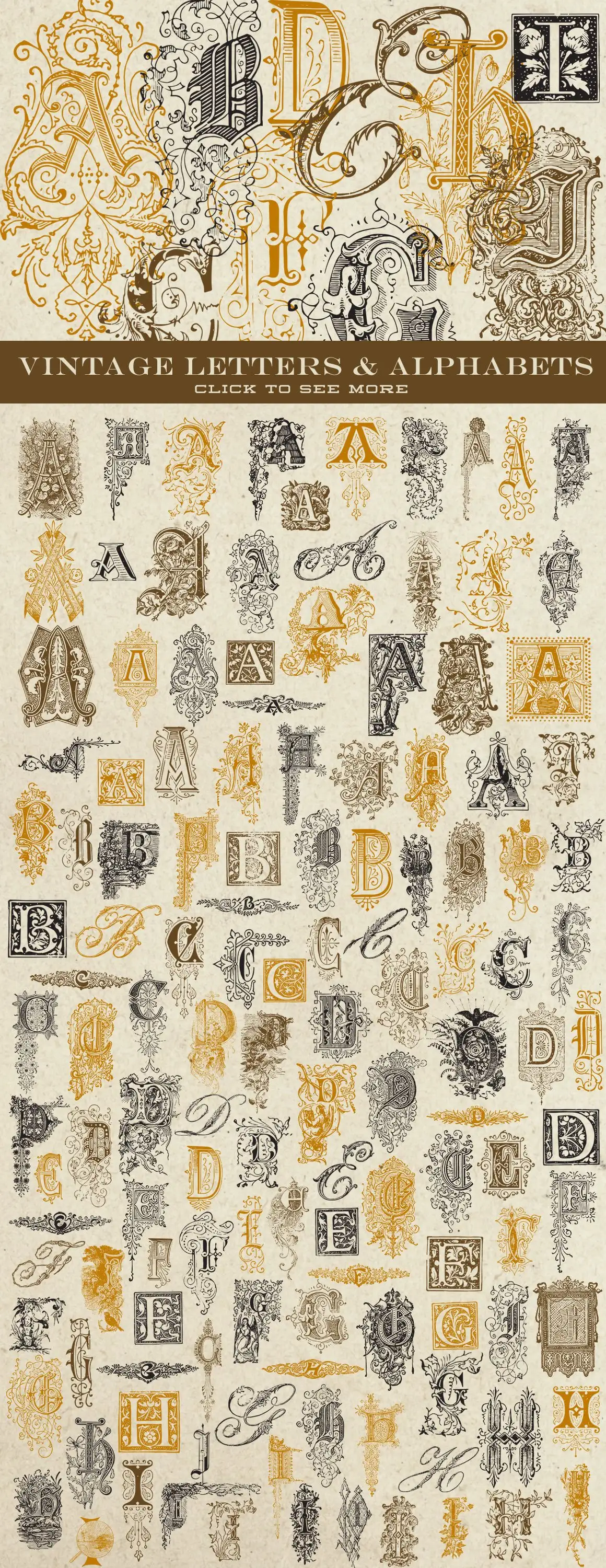 Vintage Vector Letters & Monograms - Free Download