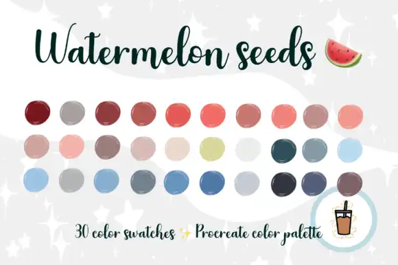 Watermelon Seeds Procreate Palette Free Download
