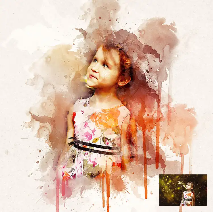 Abstract Ink Art Photoshop Action Free Download