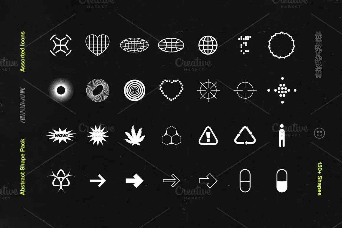 Abstract Shape Pack 150+ Icons! - Brushes Pack