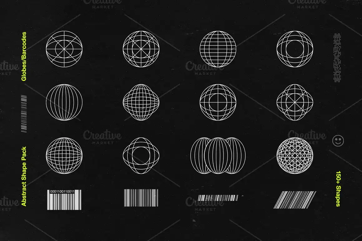 Abstract Shape Pack 150+ Icons! - Brushes Pack