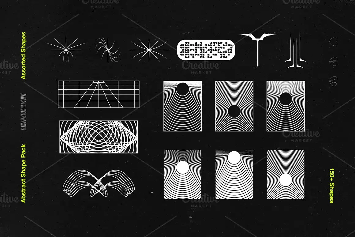 Abstract Shape Pack 150+ Icons! - Brushes Pack