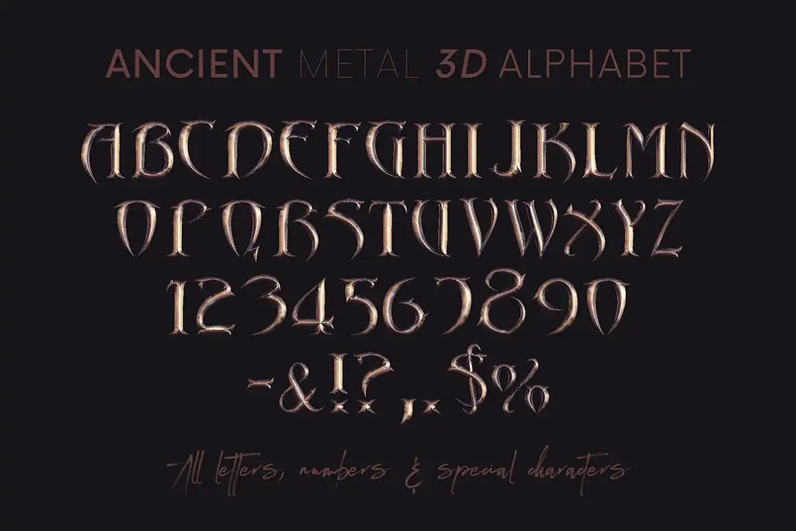 Ancient Metal - 3D Lettering Free Download