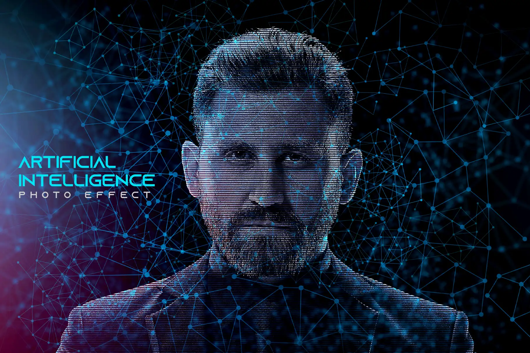 Artificial Intelligence Photoshop Effect Mockup Free Download