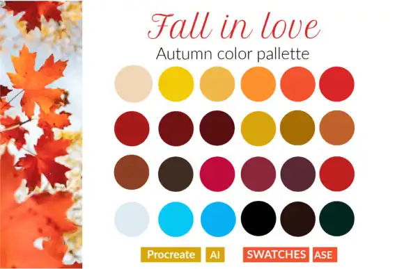 Autumn Color Palette, Procreate Swatches - Free Download