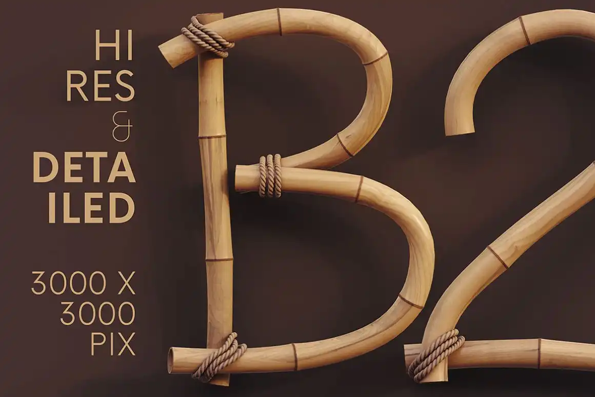 Bamboo - 3D Lettering Free Download