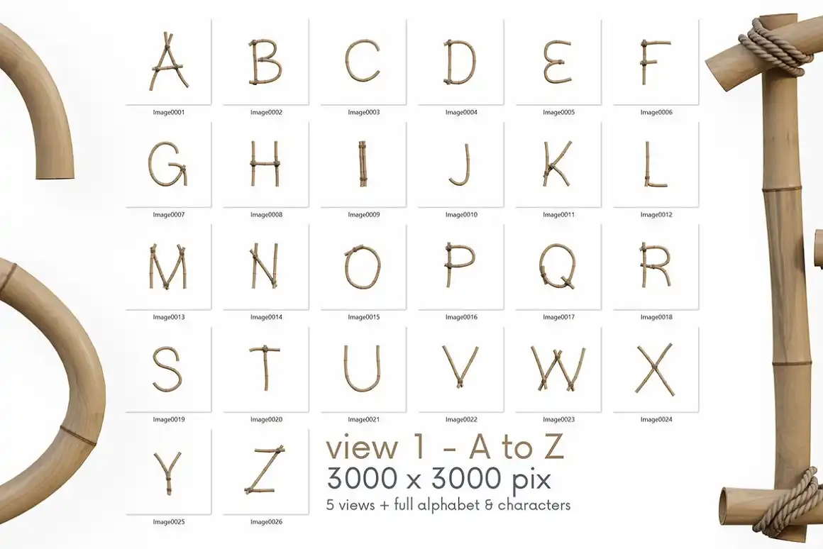 Bamboo - 3D Lettering Free Download