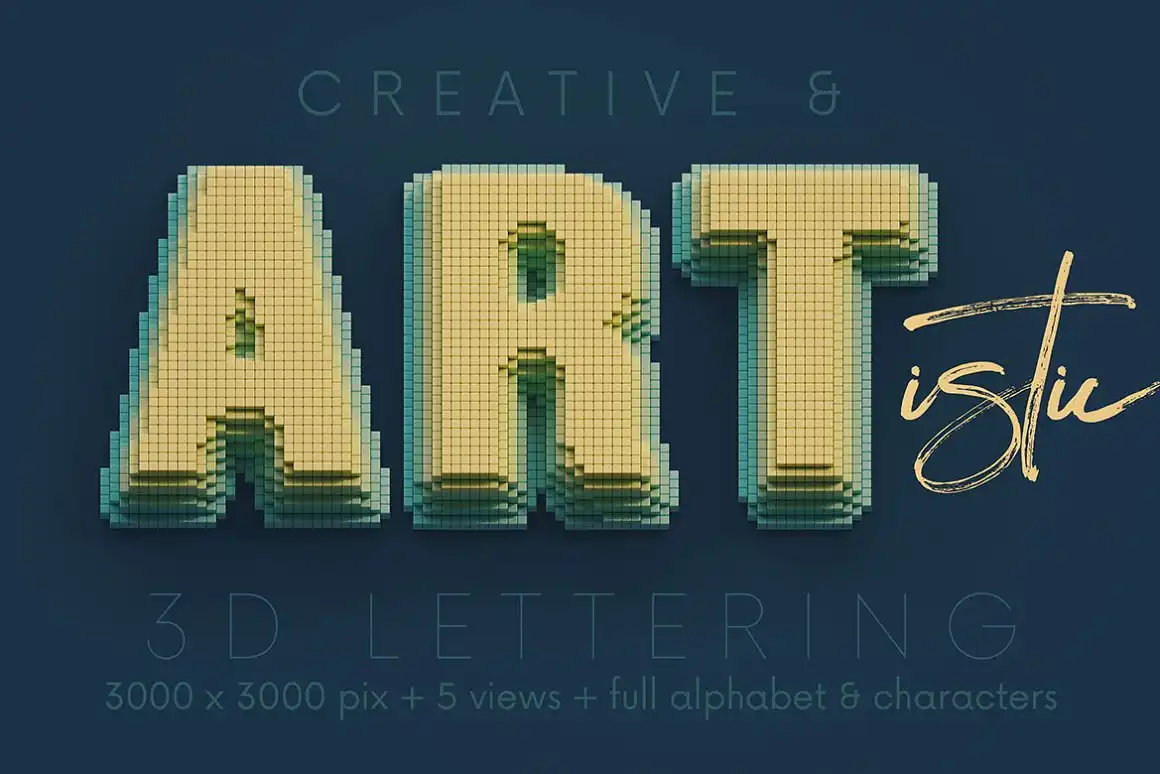 Bold Pixel - 3D Lettering - Free Download
